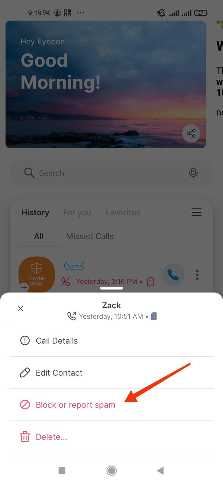 Reporting Spam - Eyecon New FAQ
